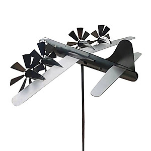 HAIHUANG Pure Handmade Creative Spraying B-29 Metal Aircraft Wind Trimmer, Wind and Move, Home Garden Decoration Preferred 11.8x12.9x3.2 B-2911 0