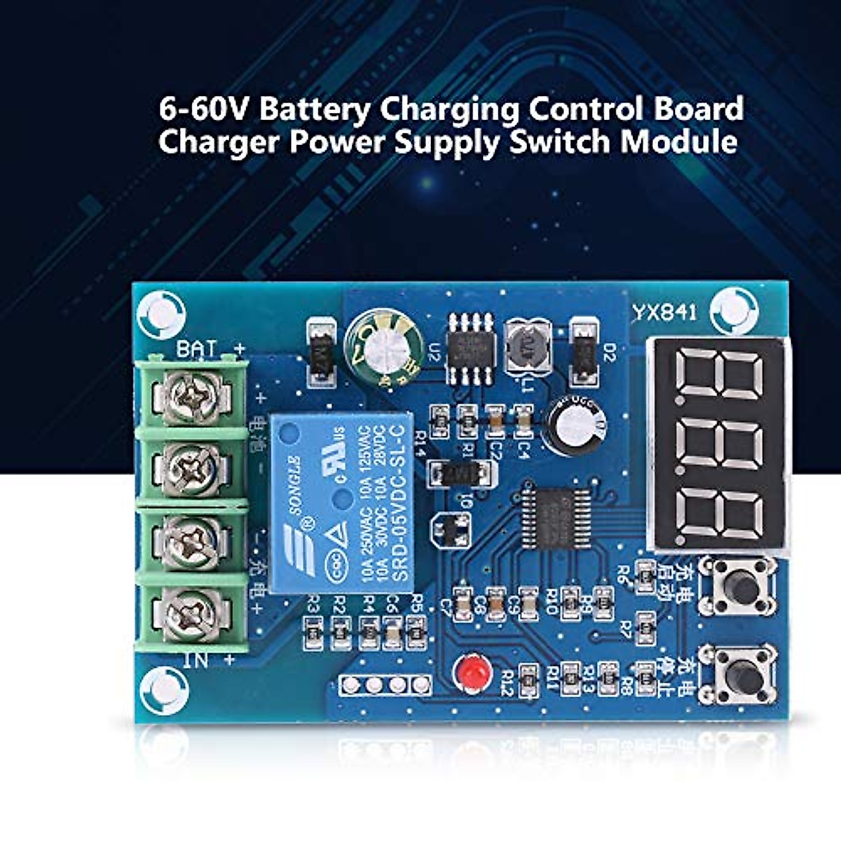 Charging Controller Module, 6-60V Adjustable and Long-Lasting Battery Charge Control Module, Use for Car Generators, Solar Power, Wind Turbines, Electric Vehicles Charge.