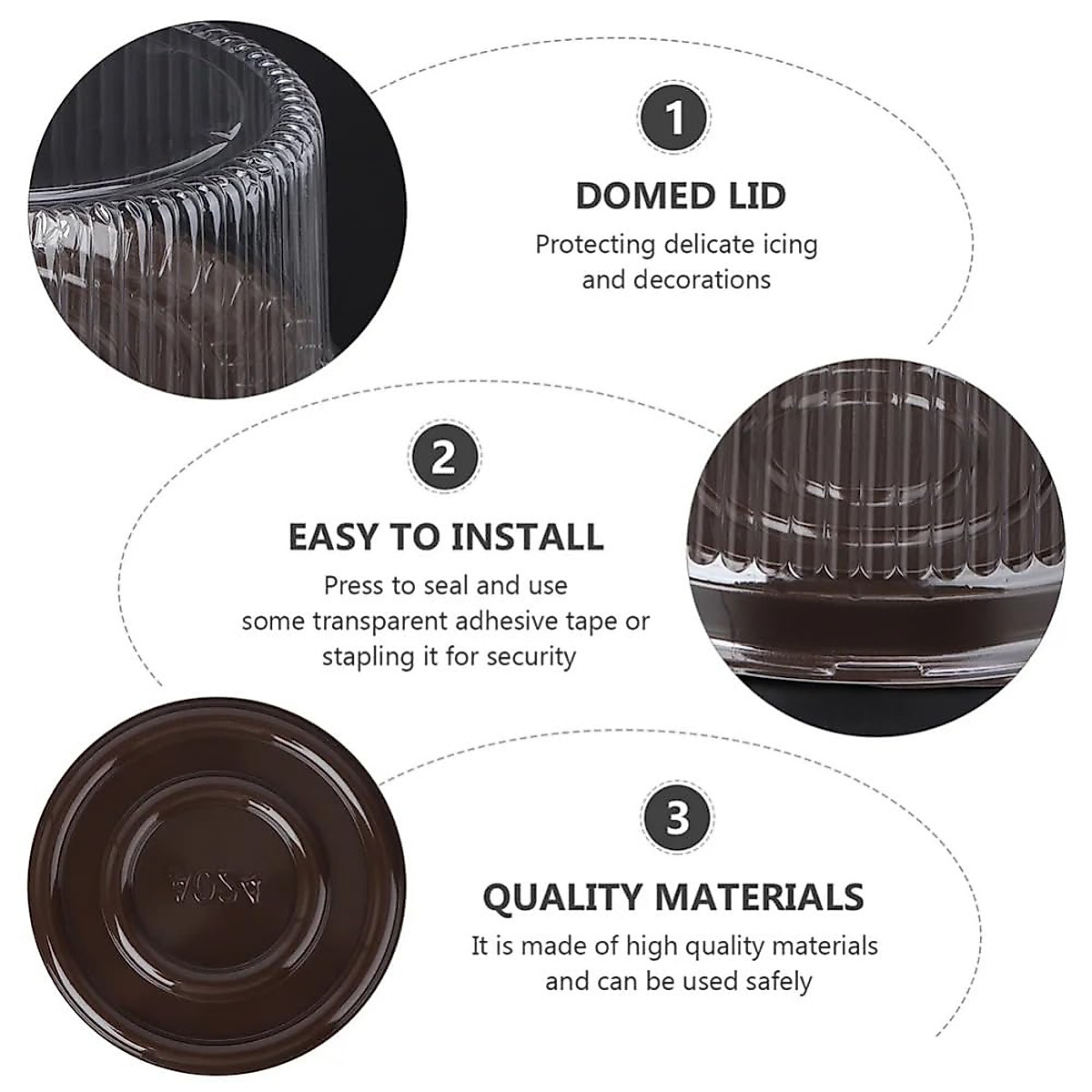 10 Pack 6-Inch Reusable Transparent Round Plastic Cake Boxes – Ideal for Cookies, Cheesecake, Bakery Packaging, and Mousse