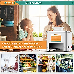 Newhai Upgraded Meat Cutter Machine, Commercial 3.5mm Electric Meat Slicer Shredded Cutting Machine, Stainless Steel 350lb/h, for Slices Strips Cubes (Meat thickness: 3.5mm)