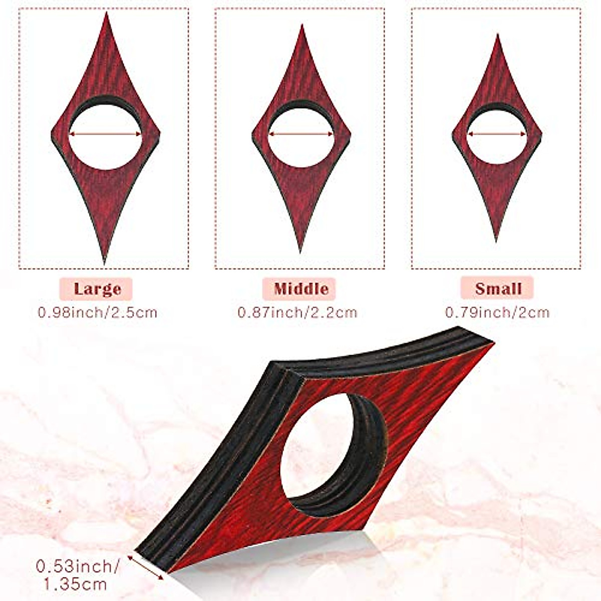 3 Pieces Book Page Holder Wooden Thumb Bookmark Thumb Ring Page Holder Page Spreader Book Reading Accessories for Teachers Book Lovers Readers Bookworm Literary Present in 3 Sizes