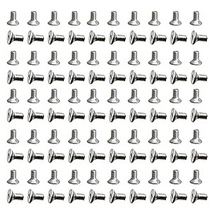 YXQ M3 x 4mm Flat Head Socket Cap Screws 304 Stainless Steel Socket Drive Full Thread Machine Thread 100PCS