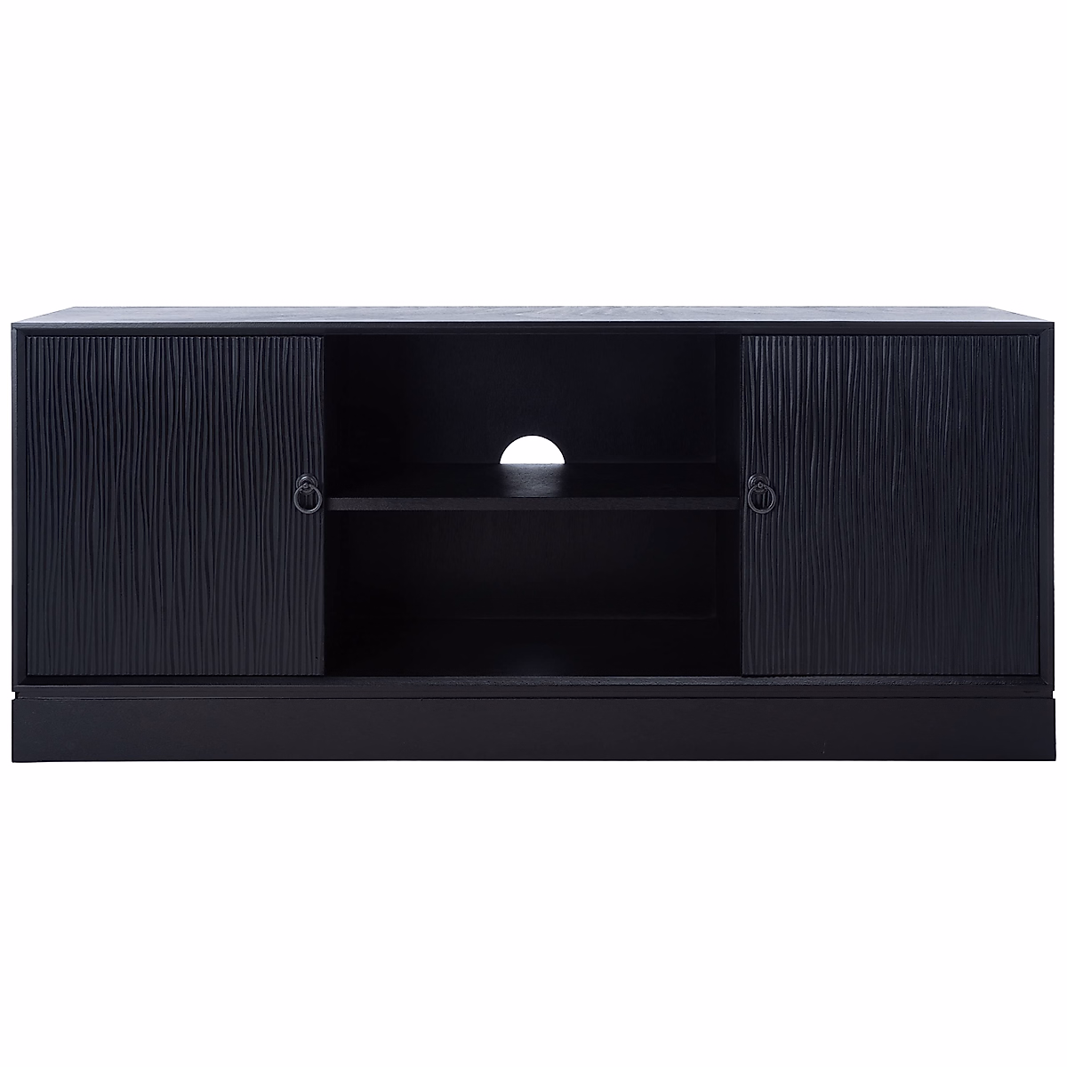 SAFAVIEH Home Collection Aliyah Black 2-Door 1-Shelf Entertainment Media Stand up to 55" Flatscreen TV