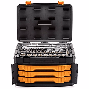 GEARWRENCH 243 Pc. 12 Pt. Mechanics Tool Set in 3 Drawer Storage Box - 80972