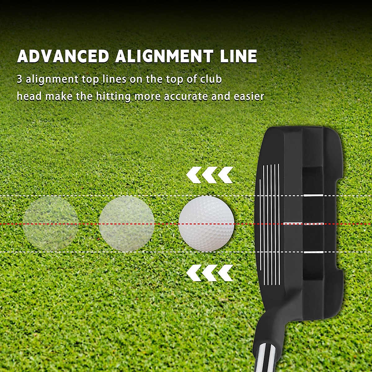 MAZEL Chipper Club Pitching Wedge for Men & Women,36/45 Degree - Save Stroke from Short Game,Right Hand (Black, 36 Degree)