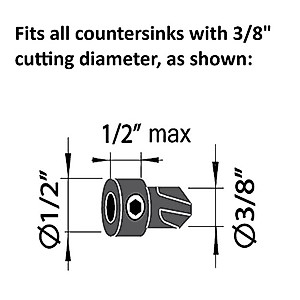 Countersink Buddy Adjustable Depth Stop Attachment for Countersink Drill Bits