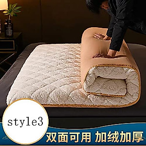 QQCC Mattress Topper Comfortable Soft Fold Tatami Mattress Adults Bedroom Mattress Topper Tatami Thick Warm Flannel Mattress Twin King Size (Color Classification : Style2, Size : 180x200cm)