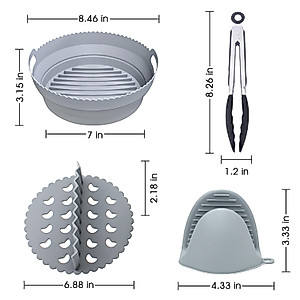Air Fryer Essentials Bundle, Premium Liners for Oven, Silicone Air Fryer Mats, Crock Pot Liners, Electric Oven Bottom Protectors, and Magnetic Cheat Sheet, Must-Have Air Fryer Accessories