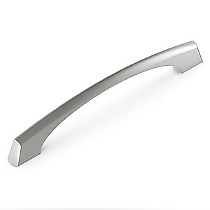 Hickory Hardware 1 Pack Solid Core Kitchen Cabinet Pulls, Luxury Cabinet Handles, Hardware for Doors & Dresser Drawers, 5-1/16 Inch (128mm) Hole Center, Stainless Steel, Greenwich Collection
