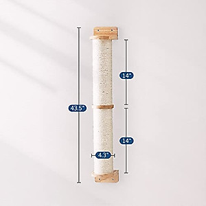 Furmia Cat Wall Scratcher, Cat Wall Furniture For Indoor Cats, Wall Mounted Cat Scratching Post, Modern Cat Scratcher, Cat Scratcher Wall Cat Tree, Cat Wall Scratching Post, Holds Up To 40lbs (2-Tier)
