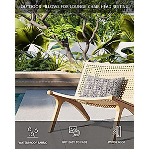 Recliner Head Pillow Ledge Loungers Chair Pillows with Insert Baroque Retro Mid-Century Purple Euporean Pattern Lumbar Pillow with Adjustable Strap Patio Garden Cushion for Sofa Bench Couch, 2 PCS