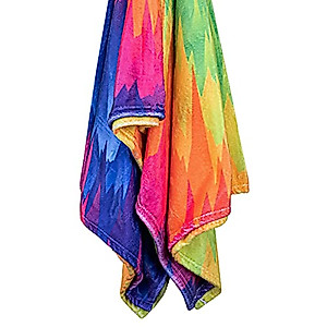 Tie Dye Throw Blanket, Adorable Super-Soft Extra-Large Rainbow Tie Dye Blanket for Women, Girls, Teens and Children (50 in x 60 in) Cute Fleece Tie Dye Throw, Warm Plush and Cozy Throw, Tapestry Décor