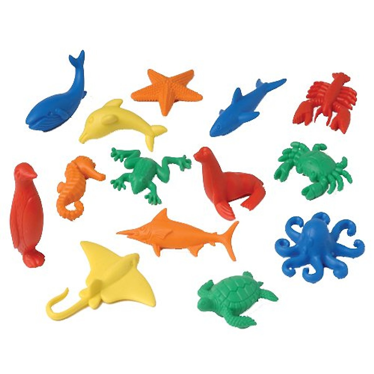 Constructive Playthings Aquatic Life Classify and Count 84 pc. Set with 6 Colors and 14 Creatures for Ages 3 Years and Up