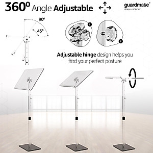 Ultra Clear Acrylic Pulpit Podium Stand | Modern Portable Pulpits for Churches Pastors Modern School Classroom Lecterns | Music Wedding Event Reception (Height Adjustable-24'X16')