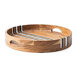 Juliska Stonewood Stripe Round Tray - Natural Multi