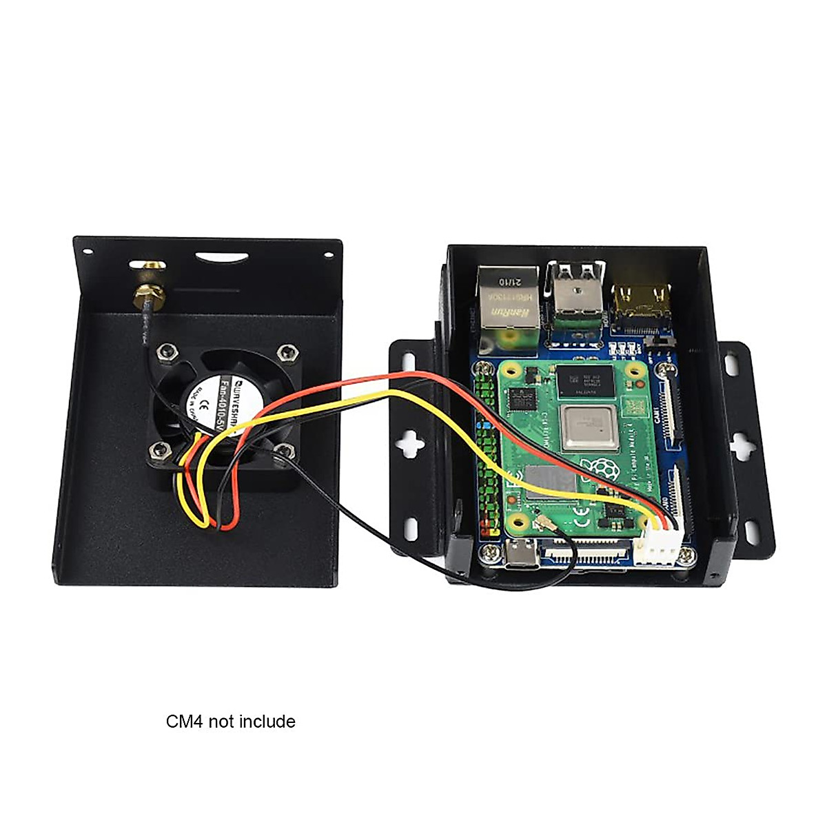 Mini-Computer Based On Pi Compute Module 4 (CM4 NOT Included), Mini IO Board Full Version,Cooling Fan Inside, Metal Case Cov