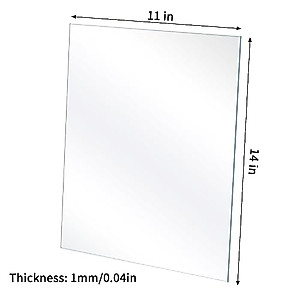 Lyeasw 11x14 Plexiglass Acrylic Sheets for Picture Frame Glass Replacement, Crafting Projects, DIY Display, Clear Styrene Sheets 11x14 Plexiglass Cover