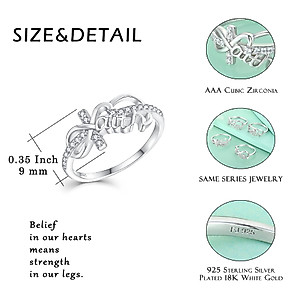 FJ Infinity Cross Ring For Women Sterling Silver Faith Ring Jesus Jewelry (Size 6)