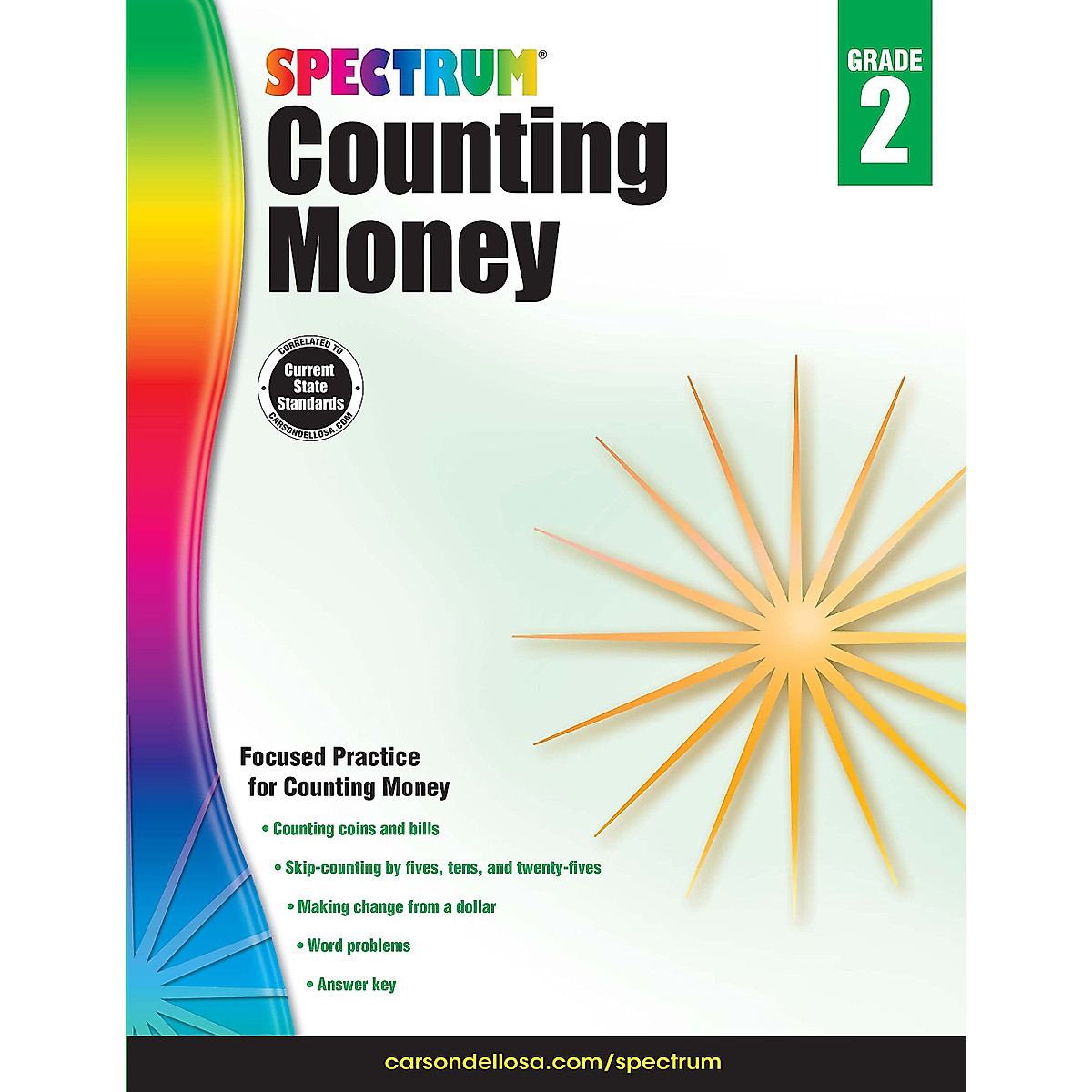 Spectrum Grade 2 Counting Money Workbook, Ages 7-8, Addition, Subtraction, and Counting Money, 2nd Grade Math Word Problems With Bills and Coins, Grade 2 Math Workbook for Kids (Volume 116)