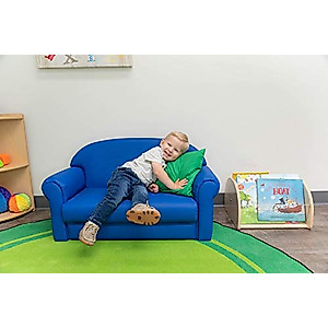 Children's Factory As We Grow Toddler Sofa, Blue, CF805-197, Flexible Seating for Daycare or Preschool, Kids Reading Couch, Playroom Furniture