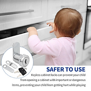 Cabinet Cam Lock, 5 Pack 1 Inch Keyed Alike Cam Lock with Keys Replacement for RV Storage Compartment Locks Truck Tool box Drawer Travel Trailer Cylinder Locks, Fits on 0.7" Max Door Thickness