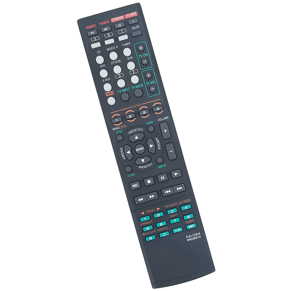 RAV284 WN05820EX Replacement Remote Control fit for Yamaha AV Receiver HTR-6230 HTR-6130 RX-V365 RX-V365BL RX-V363 RX-V363 - AV Receiver RXV363BL RX V365 - AV Receiver