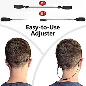 Eye Glasses String Strap Holder - No Tail Glasses Strap - Adjustable Eyeglass Strap - Wired Sunglasses Strap for Men - 15" Glass Lanyard for Women - 2 Cords