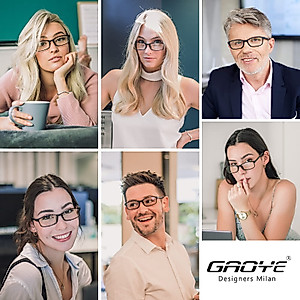 Gaoye 6 Pack Reading Glasses Blue Light Blocking for Women Men, Magnifying Readers Glass Anti UV Eyeglasses with 6 Leather Case