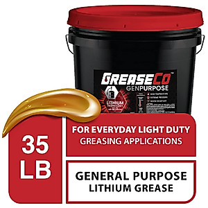 General Purpose Lithium Grease Pail | Tractor | Trailer Axle | Farm Jack | Winch | Motorcycle | Mower | Precast Concrete | Bearing | Garage Door | RV ATV | Amber | 35 LB Bucket | NLGI 2 | GenPurpose