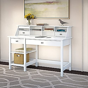 Bush Furniture Broadview Desktop Organizer in Pure White