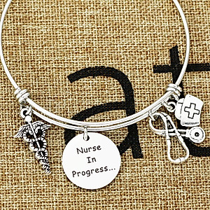 Kivosliviz Nursing Student Bracelet Jewelry Nurse Progress Future Nurse Gifts
