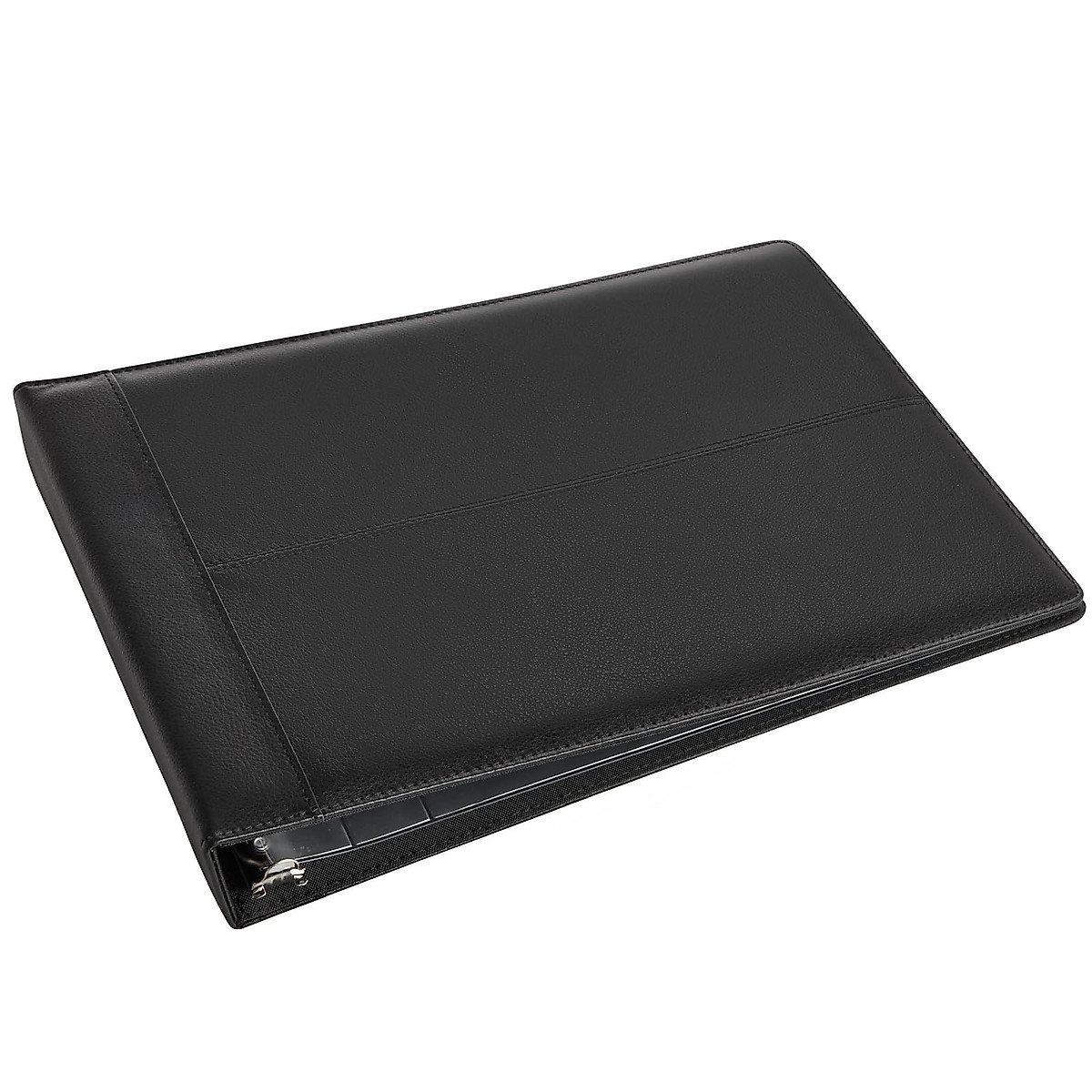 7 Ringed Business Check Binder for Checkbooks, Faux Leather Folder for 600 Checks (14 x 10 in)