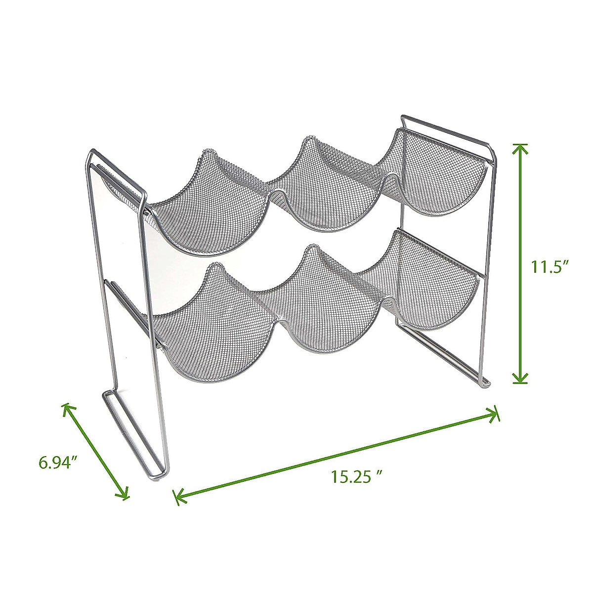 Mind Reader Wine Rack Stand Holds 6 Bottles of Wine, Wine Bottle Holder, Perfect for Bar, Wine Cellar, Countertop Organizer