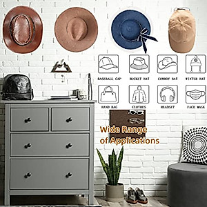 Hat Rack for Wall (12Pack) Adhesive Hat Racks for Baseball Caps Hat Hooks for Wall Hat Organizer Strong Hat Hanger to Display for Wall,Door, Closet,Office, Bedroom (Transparent,White,Black)