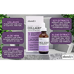 Elastalift Collagen Facial Serum Lifting, Plumping, & Firming Collagen Serum For Face Improves Elasticity, Evens Skin Tone, Plumps, & Lifts Sagging Skin, Non-Greasy Wrinkle Serum (1.75 Fl Oz)