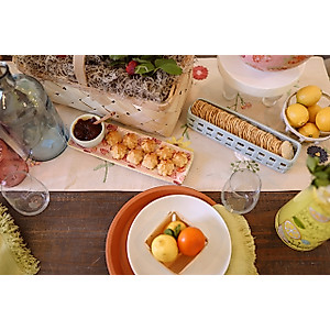 Mud Pie Strawberry Tray & Dip Set, Tray 4" X 13" | Cup 2" X 3 1/2" Dia | Spoon 5 1/2"