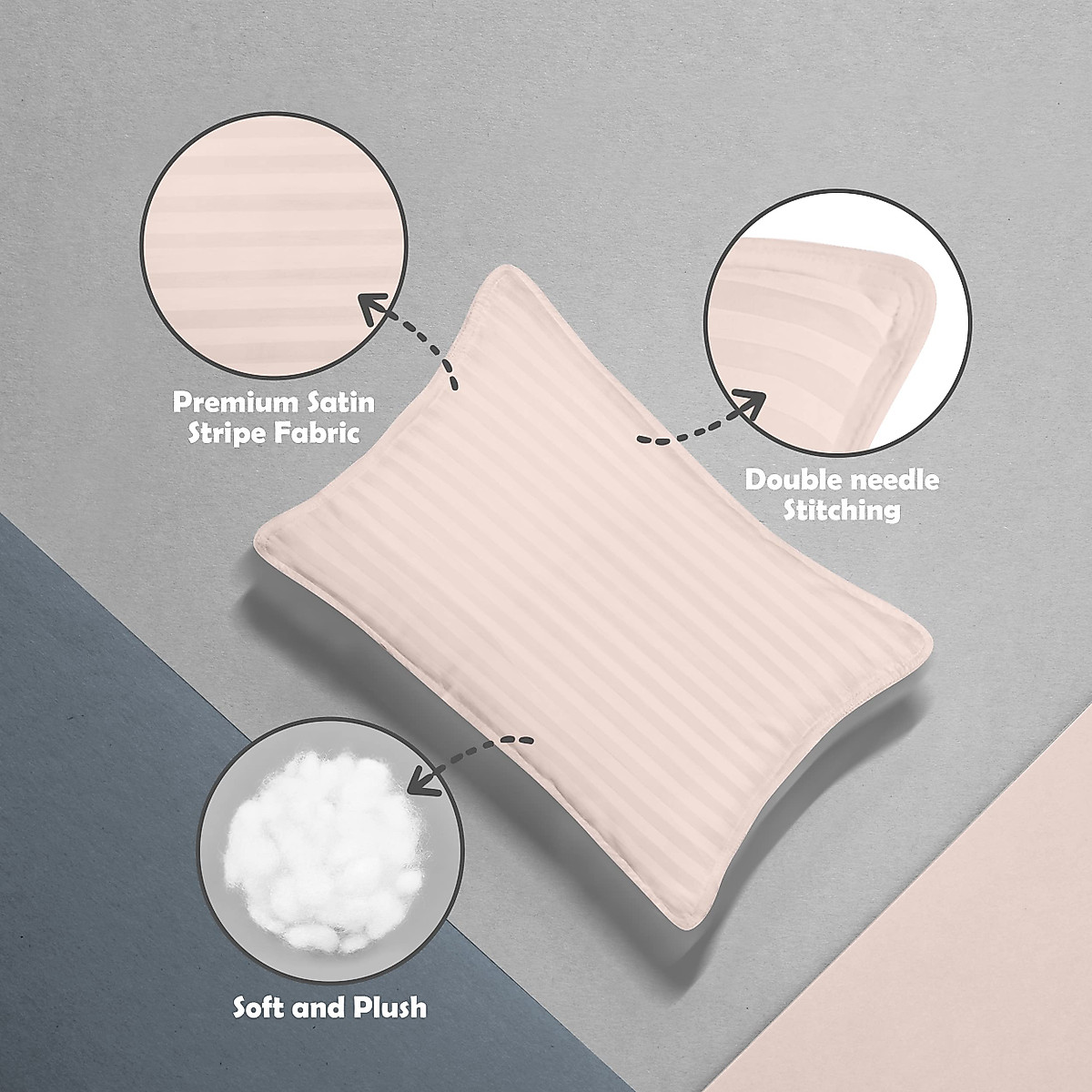 Utopia Bedding Toddler Pillow (Baby Pink, 2 Pack), 13x18 Toddler Pillows for Sleeping, Soft and Breathable Cotton Blend Shell, Polyester Filling, Small Kids Pillow Perfect for Toddler Bed and Travel