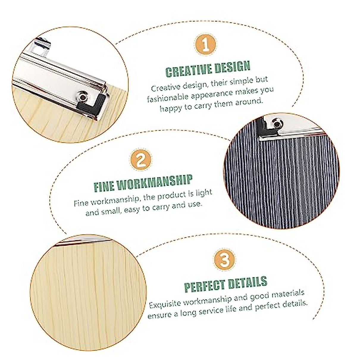 MAGICLULU 2pcs Folder Board Paper Folders Metal Clipboards Pencils File Folder A4 File Clip Folder Hard Plastic Clipboard Exam Paper Clips Wooden Writing Board Writing Base Plate