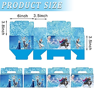 16 PCS Frozen Party Favor Boxes, Frozen Theme Candy Cookies Party Gift Boxes Cardboard Gable Boxes for Kids Fans Birthday Party Supplies Baby Shower Party Decoration