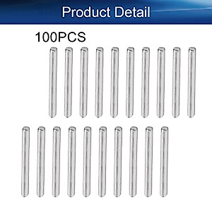 Bettomshin 100Pcs 0.08" x 0.87" (DxH) 304 Stainless Steel Dowel Pin Cylindrical Dowel Pins 2x22mm Shelf Pegs for Metal Devices Furniture Installation Wood Bunk Bed Support Shelves Silver Tone