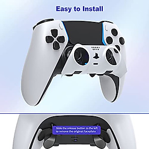 Edge Controller Decoration Strip,EJGAME DIY Edge Controller Replacement Shell Color Replacement Decoration Accessories Compatible with PS5 Edge Wireless Controller Panel (White)