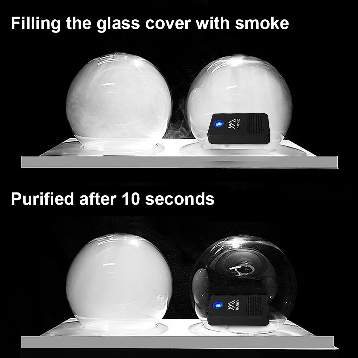 HAPHID Ionizer Air Purifier/Plug in Air Purifier with Highest Output - Up to 40 Million Anions,Filterless Ion Air Purifier for Home&Office Purify:Odors,Pets Smell Etc(1-Pack), Black, AP08B1