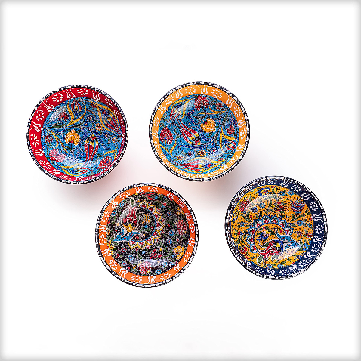 LUKSYOL Bowl Sets Ceramic Bowl Dessert Bowls Ice Cream Dishes Serving Bowl Snack Bowls Small Ceramic Bowls Rice Bowls Japanese Small Decorative Bowl Soup Bowls Bowls Set 6 Pcs
