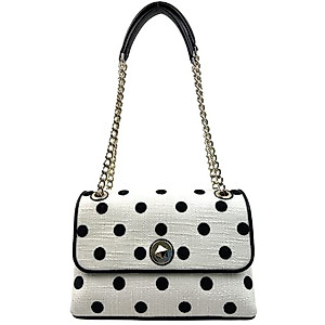 Kate Spade Natalia Embroidered Dot Medium Flap Shoulder Bag (Cream multi)