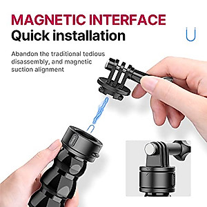 Jaws Flex Clamp Gooseneck Mount for GoPro - ULANZI Go Quick II Magnetic Quick Release Flexible Clamp Mount Accessories Compatible with Go Pro Hero 1110 9 8, 7 6 5 Max DJI Osmo Action Cameras