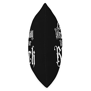 FUNNY NOVELTY WOMEN'S, MEN'S GRAPHIC DESIGNS ON Wednesday WE WEAR Black, Fun Gothic Family, Dark Comedy Throw Pillow, 16x16, Multicolor