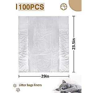 100 PCS Thickened Waste Drawer Liners for Litter Robot 4 All Litter-Robot Models, 9-11 Gallons, Durable Replacement Liner Bags for Disposal of Cat Waste