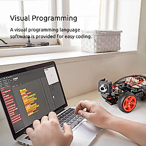 SunFounder Smart Video Car Kit V2.0 PiCar-V Robot Kit for Raspberry Pi 4 Model B 3B+ 3B Graphical Visual Programming Language, Video Transmission, Remote Control by UI on Windows Mac Web Browser