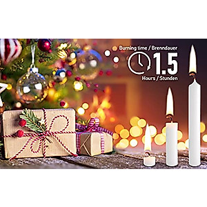 Eika Premium Christmas Tree Candles - Set of 20 Traditional Christmas Wax Candles for Pyramids, Carousels & Chimes - Made in Europe - Solid Colored - White