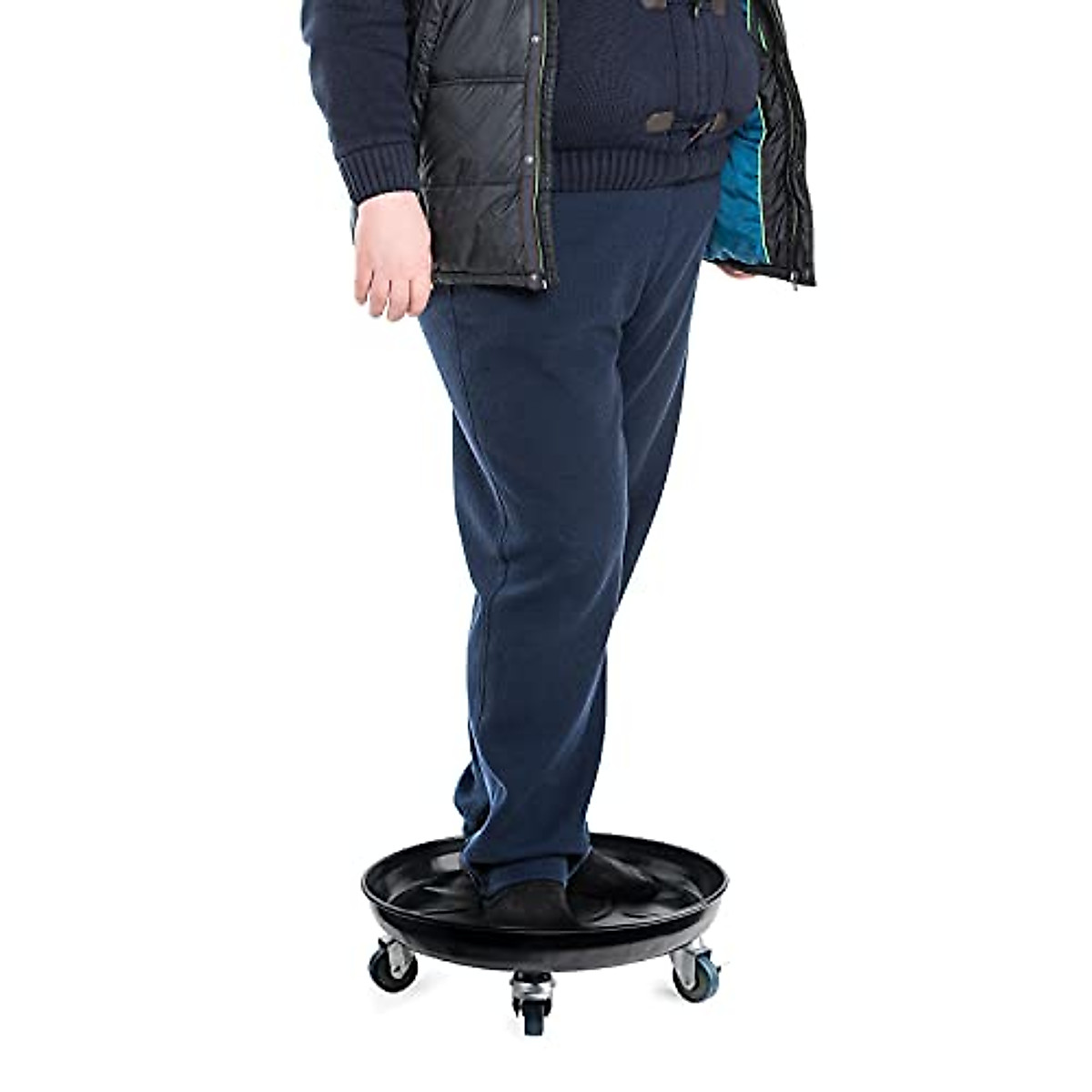 Choclaif Plant Caddy with Wheels - Heavy Duty Iron Plant Stand - Round Pot Trolley for Indoor and Outdoor - Built-in Drainage System - Durable and Easy Mobility(14IN, 3PACK)